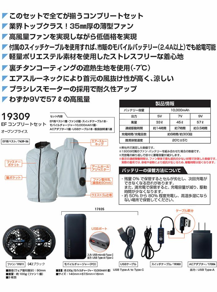 桑和|SOWA|G.G.|19309 EF用コンプリートセット|作業服専門店SSS-UNIFORM